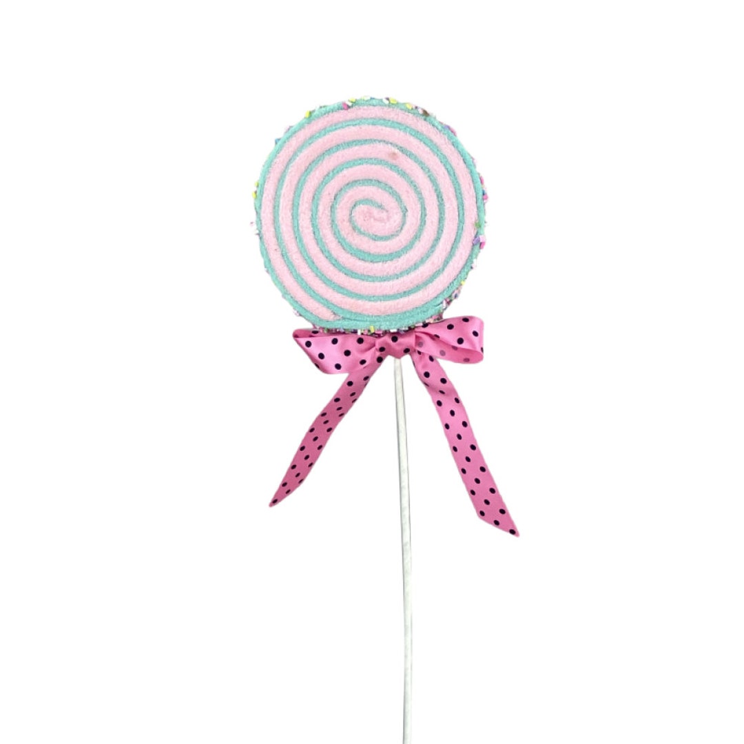 23 Blue and Pink Lollipop Pick, Christmas Wreath Embellishment ...