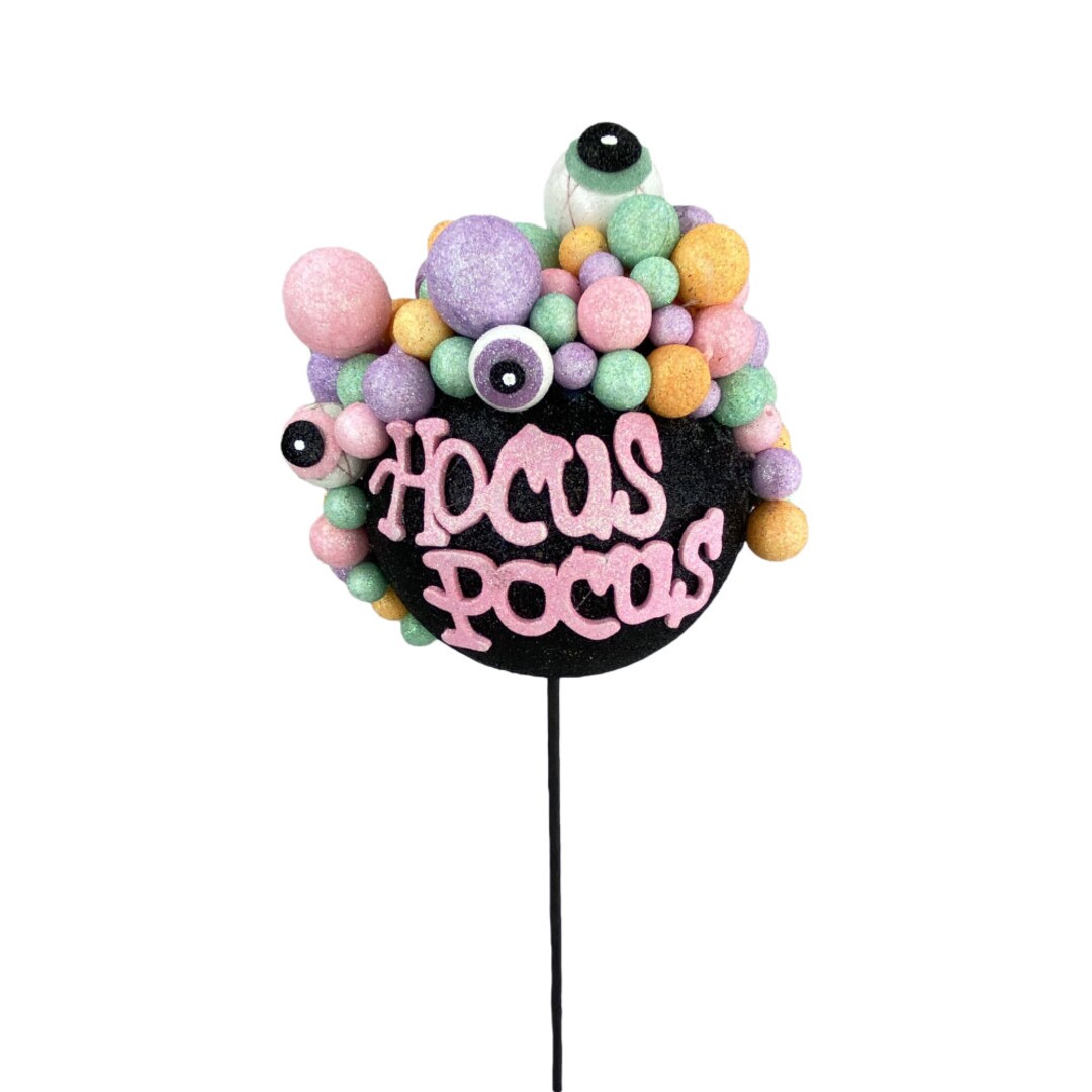 21 Hocus Pocus Pastel Cauldron Pick, Halloween Wreath Embellishment ...