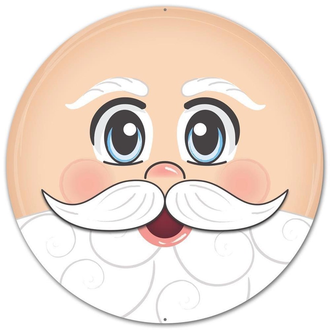 Metal Santa Face Sign 8, Christmas Santa Sign, Santa Wreath Attachment ...