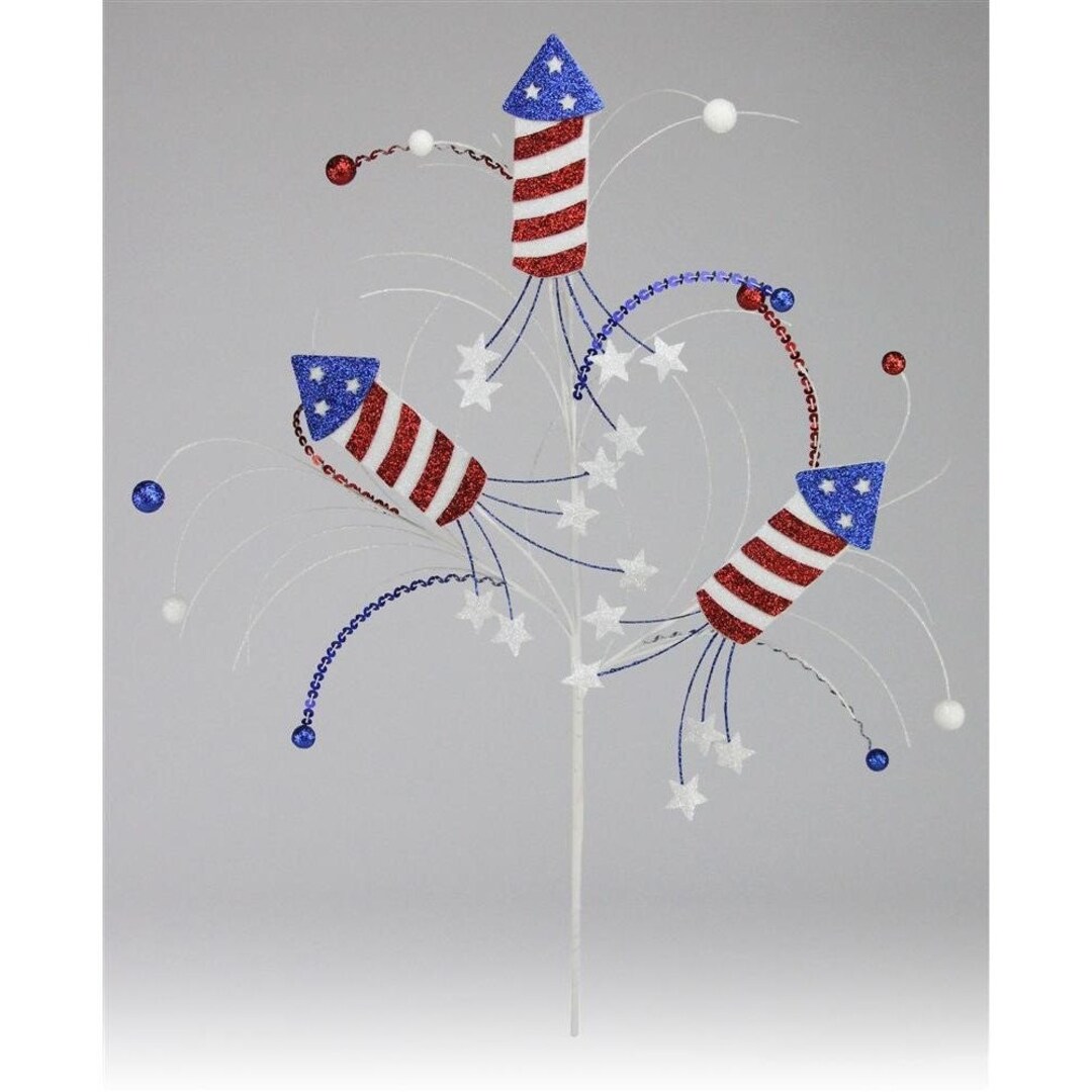 Glitter Firecracker X3 Spray, 29 Patriotic Wreath Embellishment, Red ...