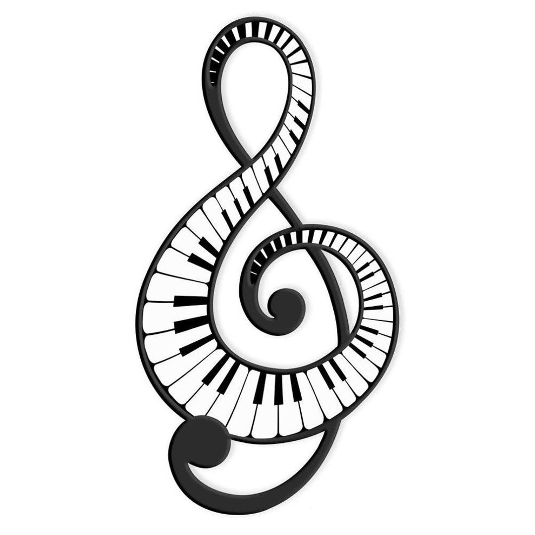 Metal Embossed Treble Clef Sign 16, Music Wreath Attachment, Musical ...