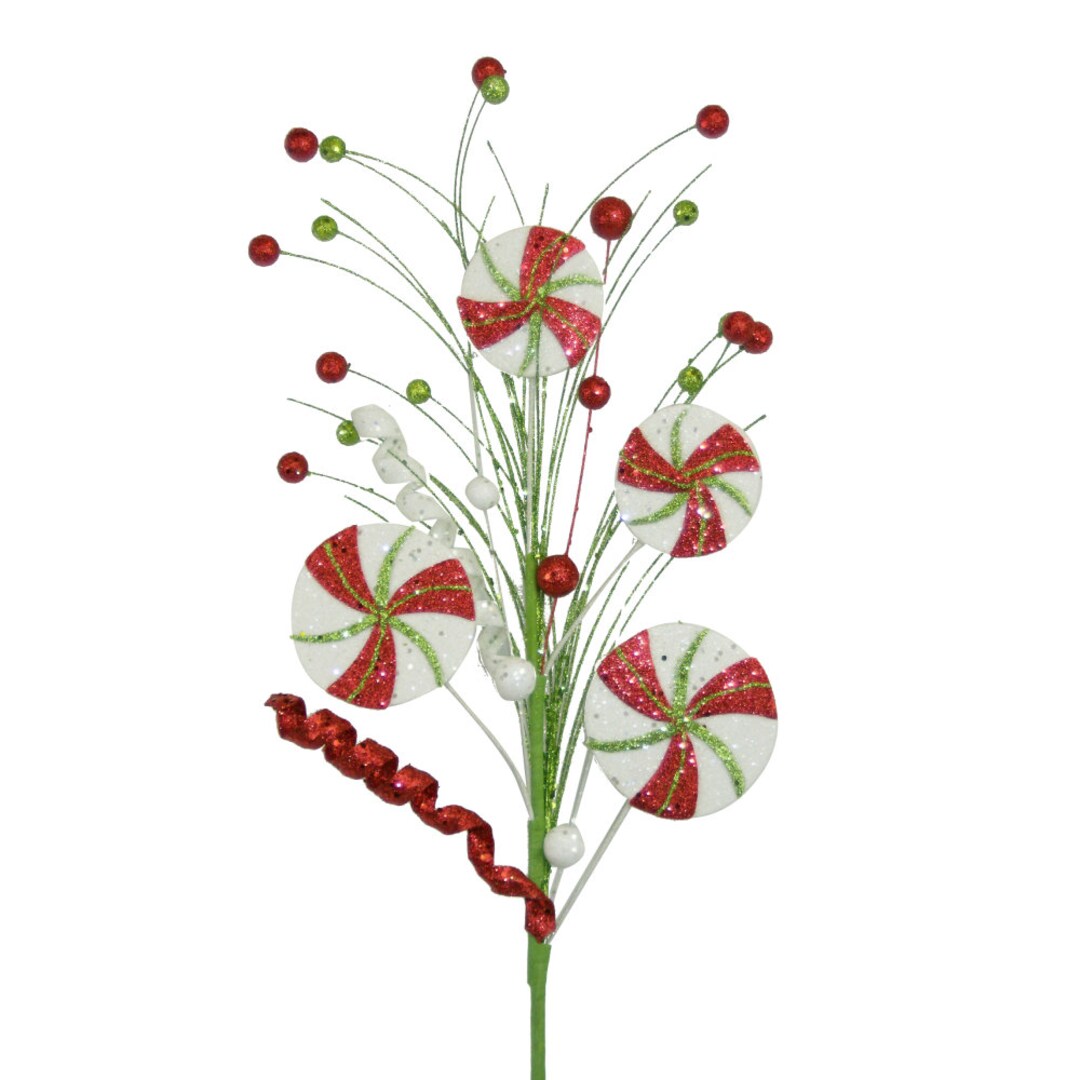 24 Peppermint Spray, Christmas Wreath Embellishment, Peppermint Wreath ...