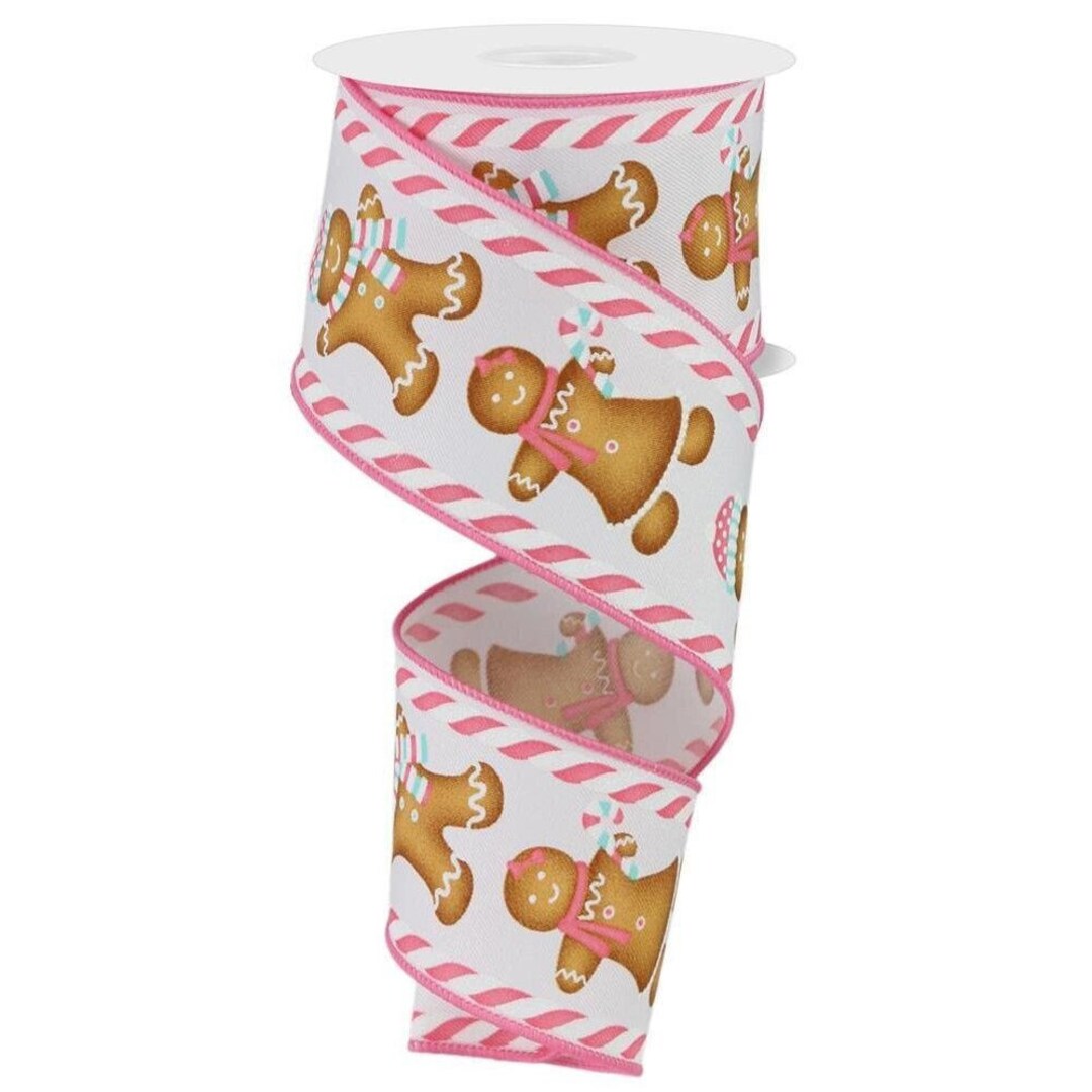 Gingerbread Boy/girl/peppermint: Pink/blue, 2.5 Ribbon, Christmas Candy ...