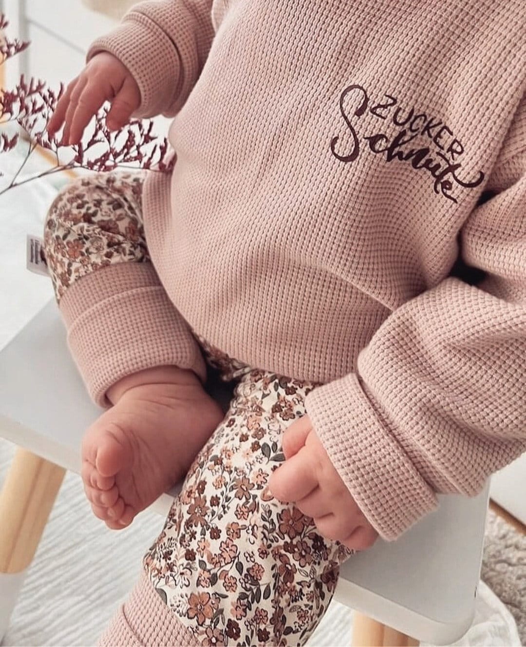 Baby Set/verschiedene Größen/Waffeljersey rose'/Jersey Blümchen ...
