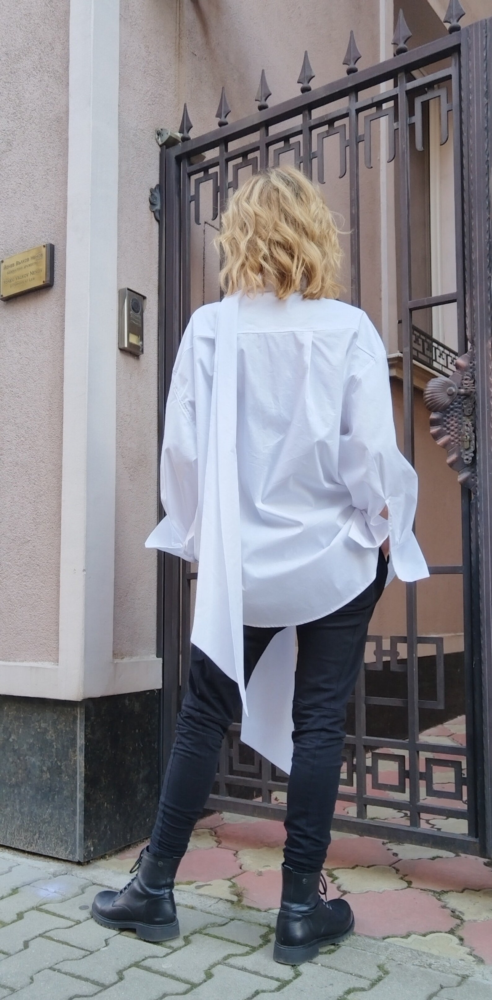 White Long Collar Shirts, Black Collar Dresses, Shirts Stylish, White ...