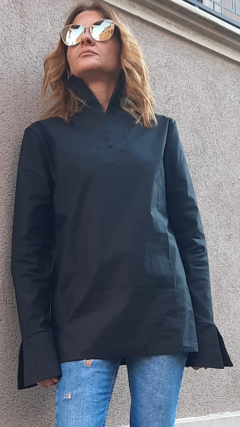 High Collar Dress Shirts Stylish High Collar Neck Blouse - Etsy