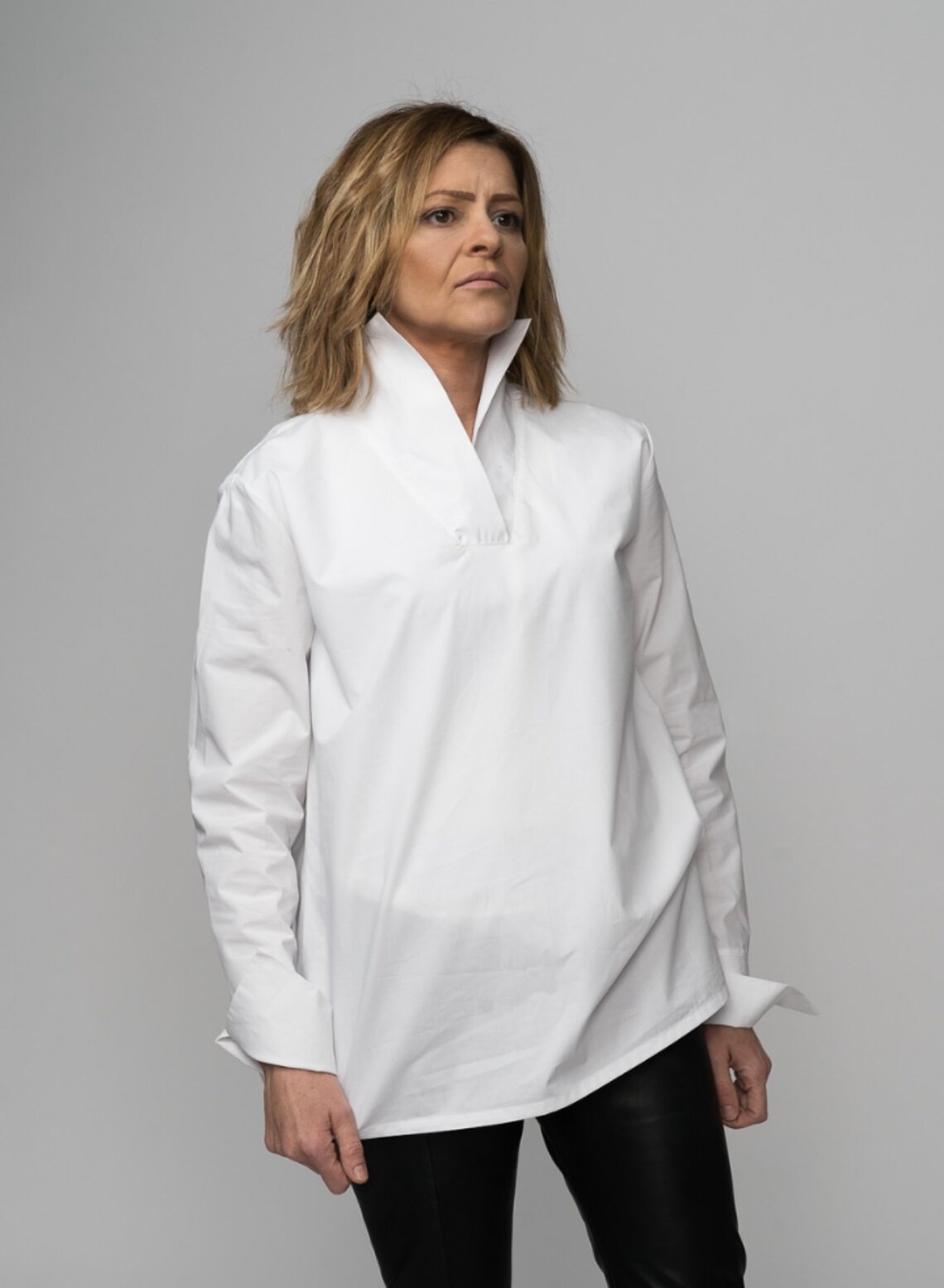 High Collar Dress Shirts Stylish High Collar Neck Blouse - Etsy