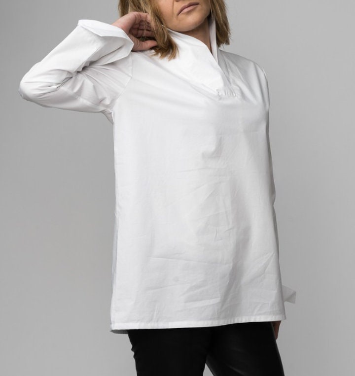 High Collar Dress Shirts Stylish High Collar Neck Blouse - Etsy