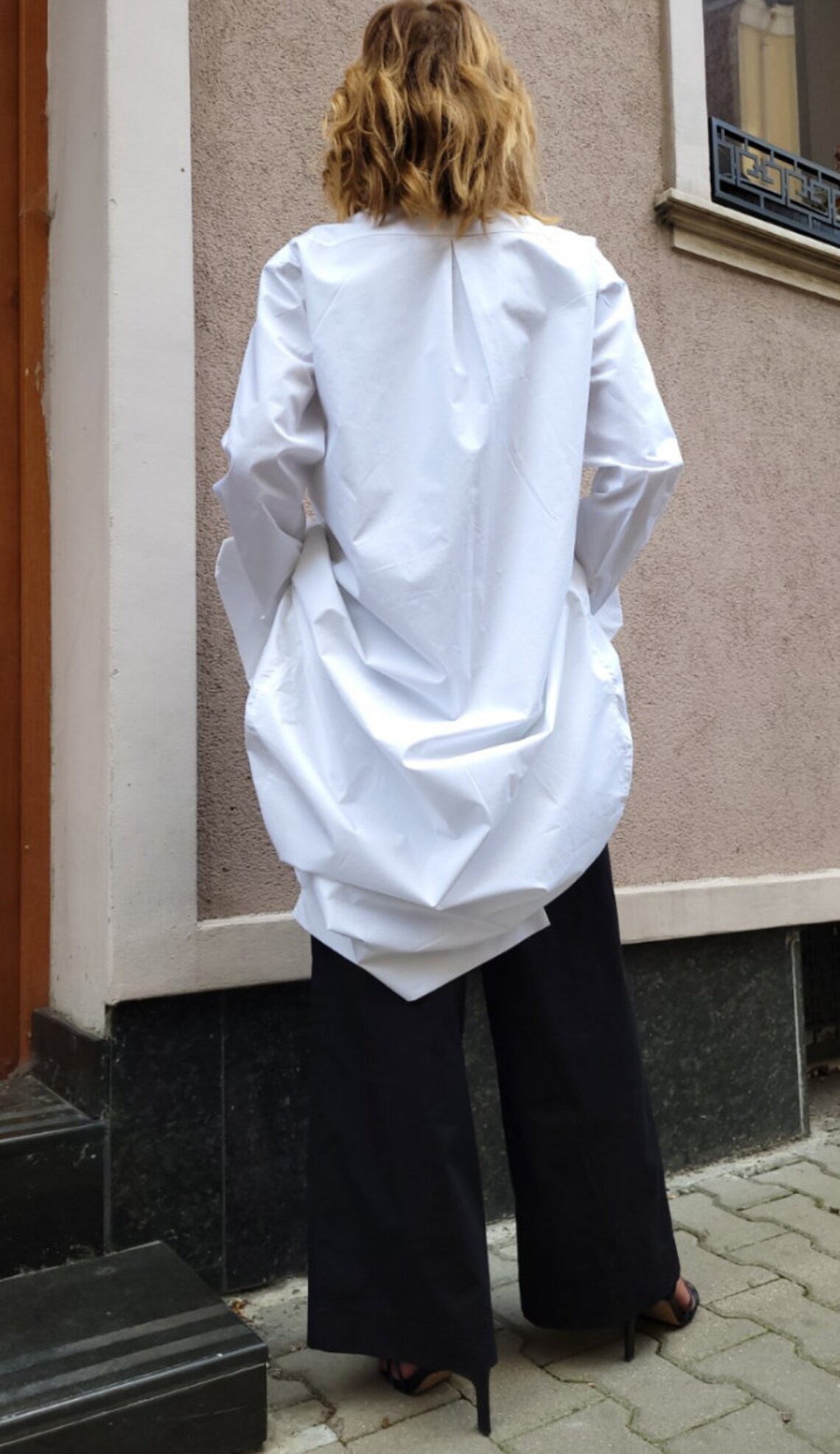 Long High Collar Dress Shirts Stylish High Collar Neck Blouse - Etsy