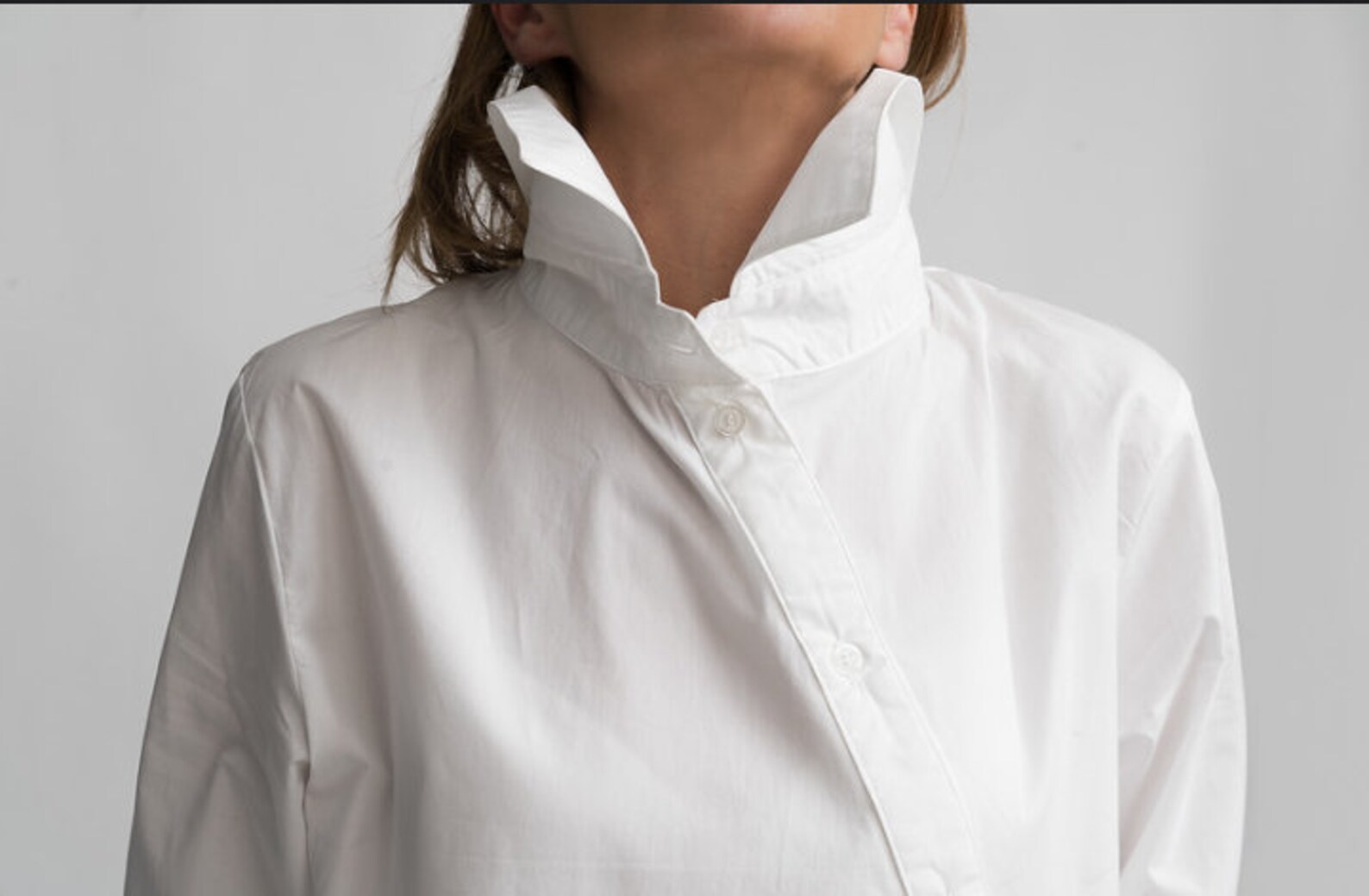 White Long Oversize Loose Shirt Buttons/ Asymmetric Maxi - Etsy