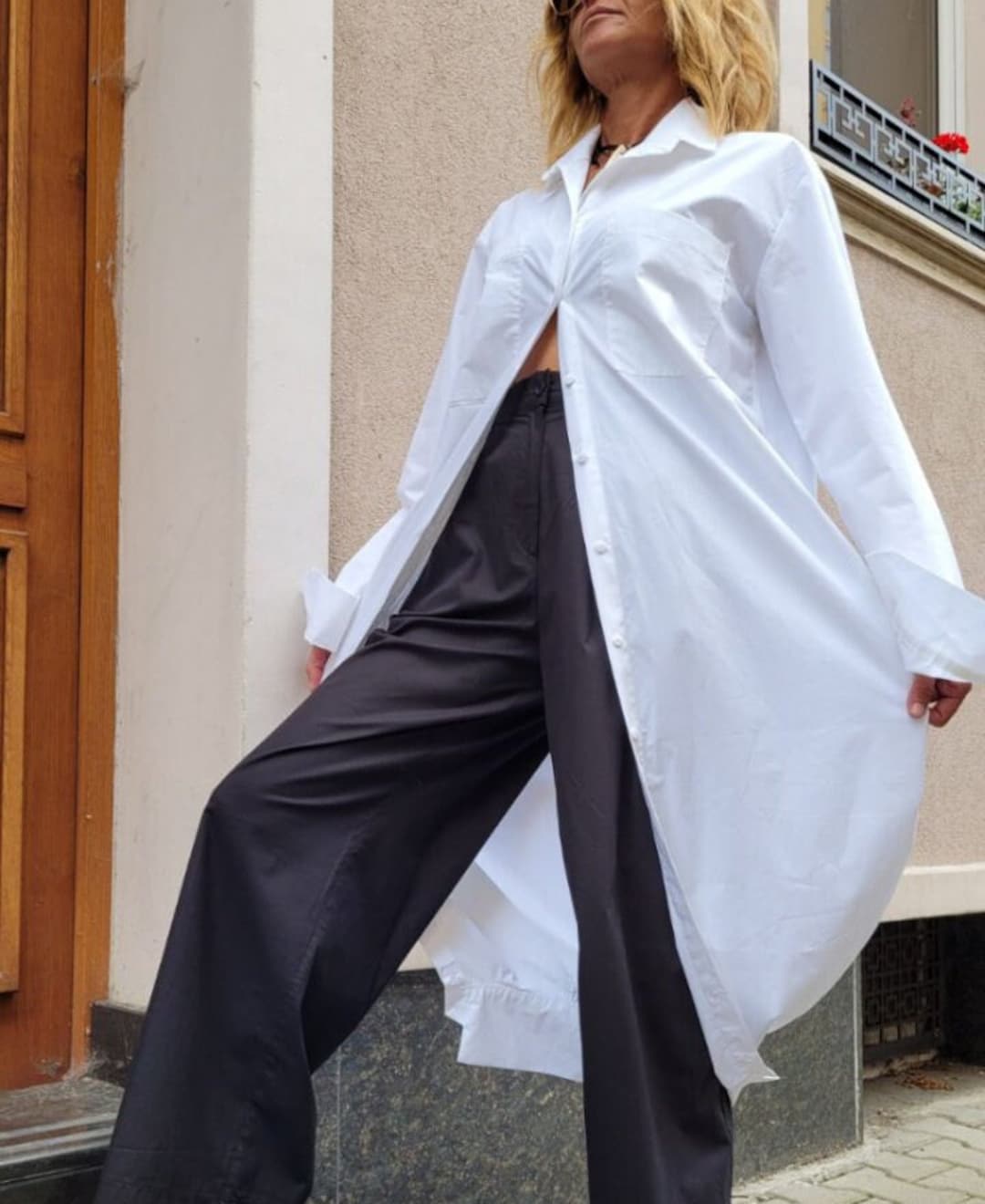 Long High Collar Dress Shirts Stylish High Collar Neck Blouse Designs ...