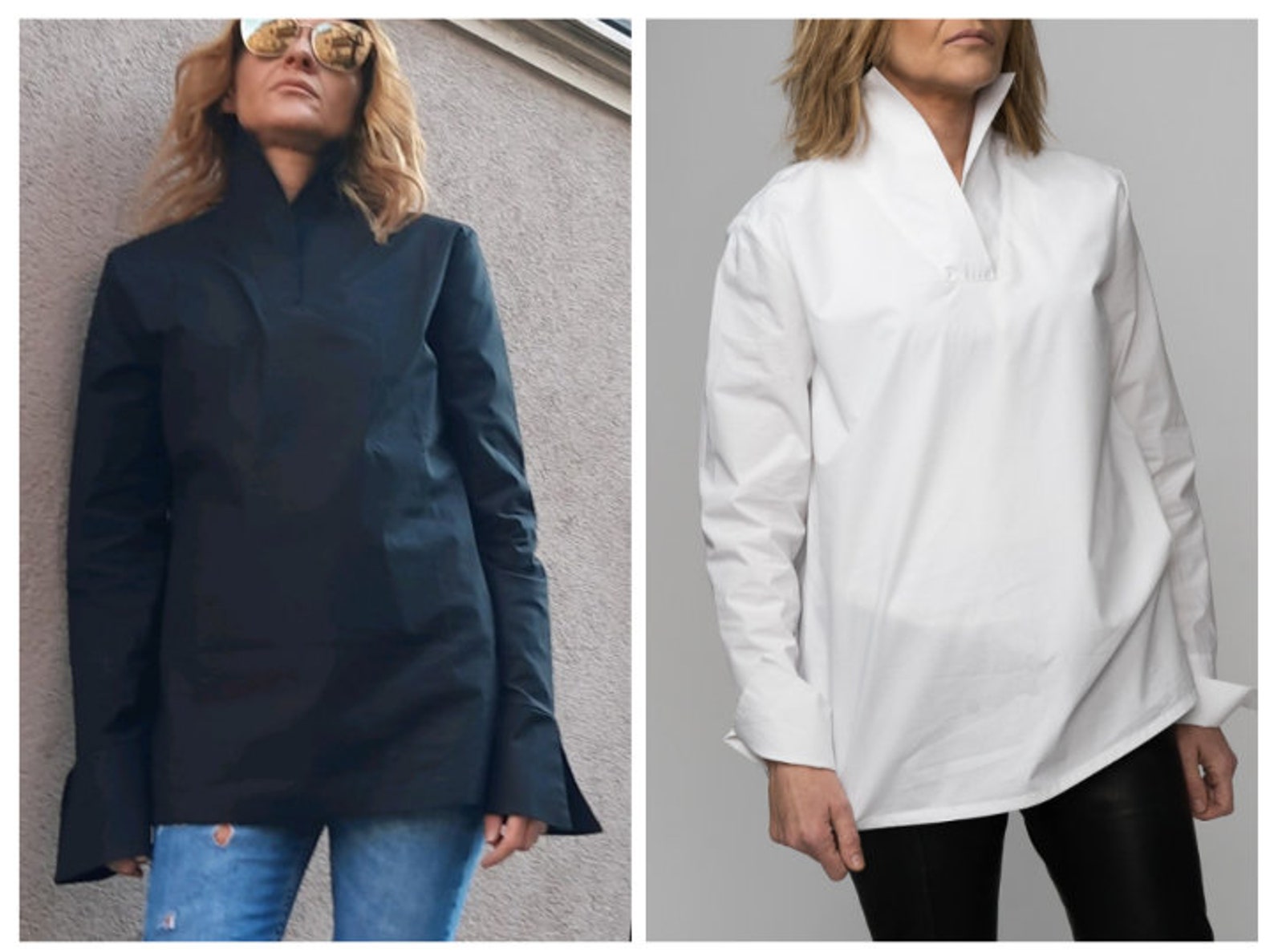 High Collar Dress Shirts Stylish High Collar Neck Blouse Designs to ...