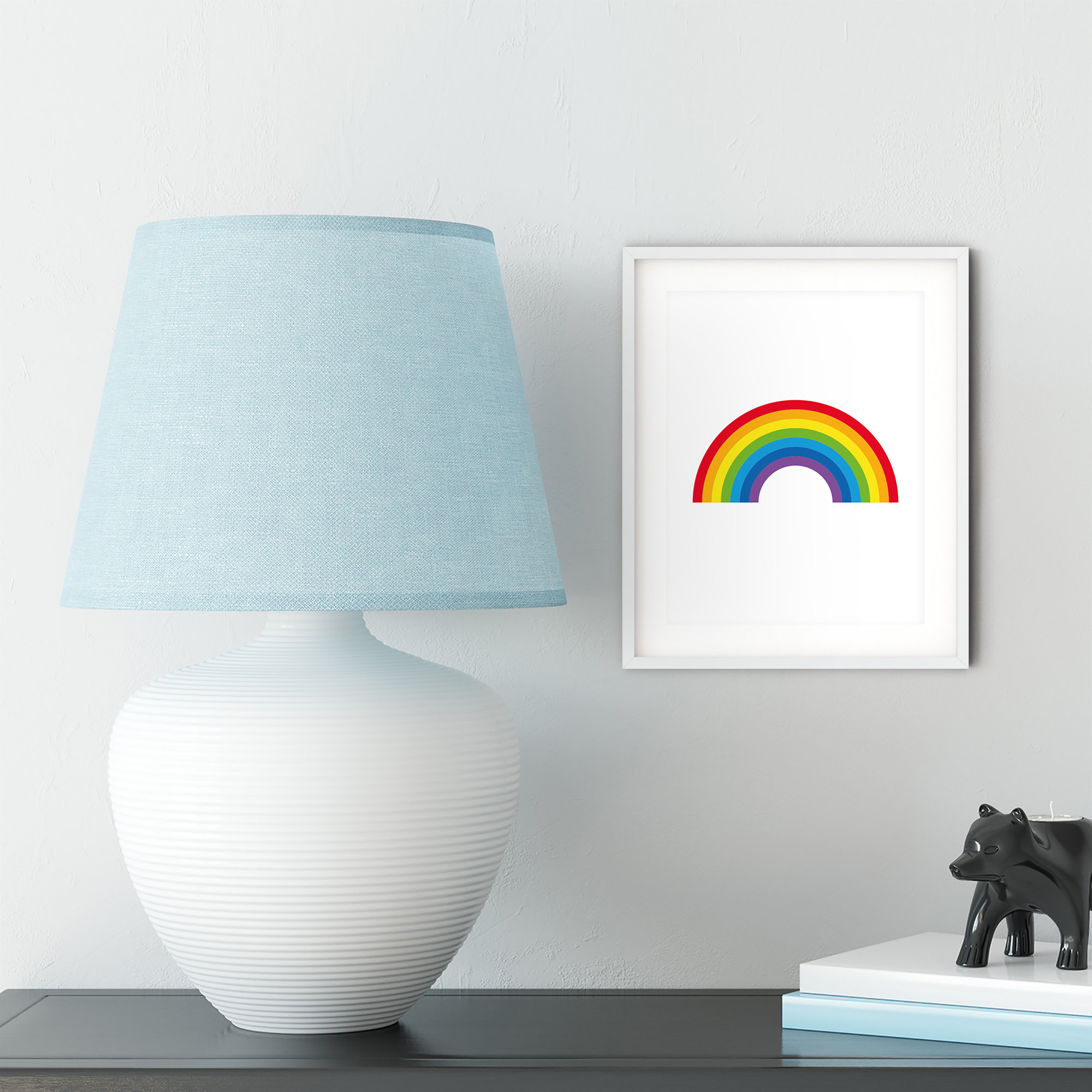 Rainbow Wall Art, Rainbow Print, Instant Download, Geometric Print ...