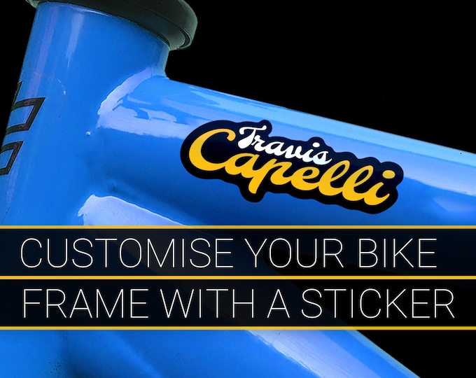 Personalised Bike Frame Sticker, Bike Decal, Bike Frame Decal ...