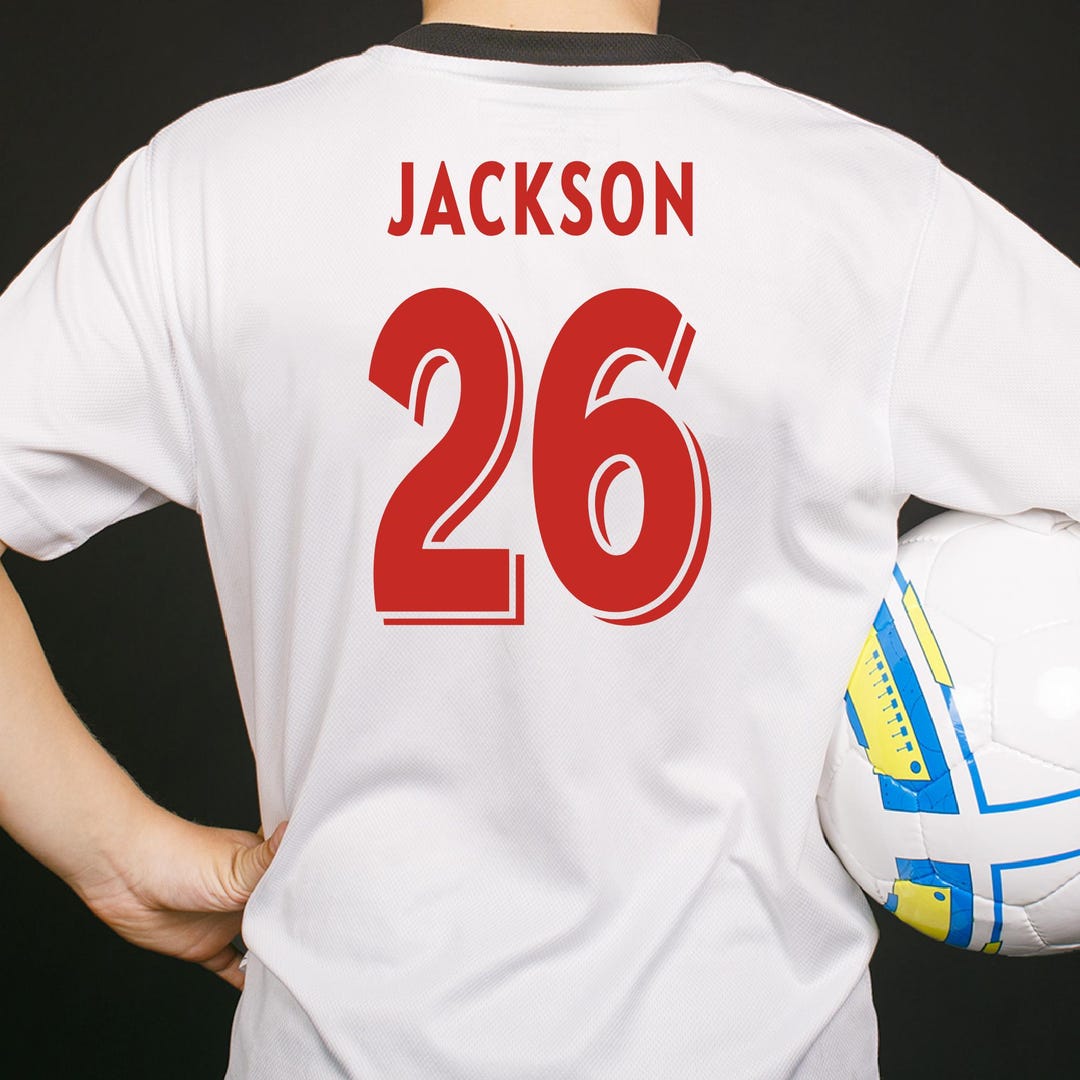 Personalised Football Shirt Name and Number Iron on Transfers | Custom ...