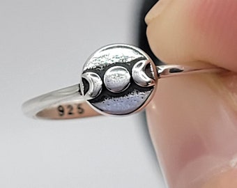 Triple Moon Phase Ring - Etsy