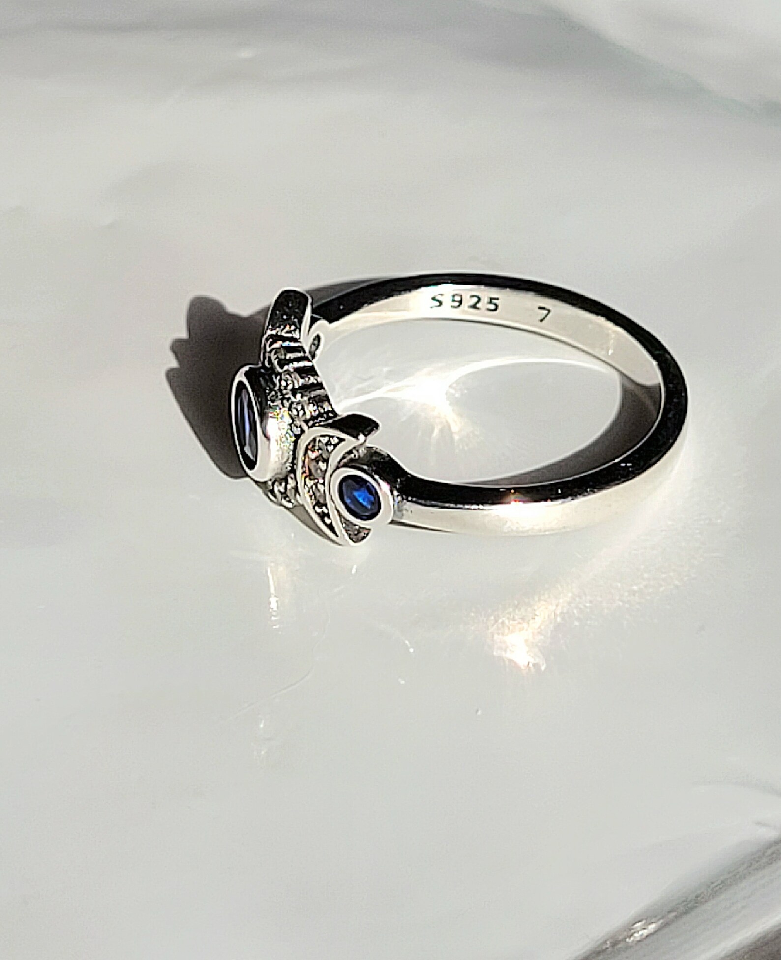 Triple Moon Ring Sterling Silver 925 Princess Ring - Etsy