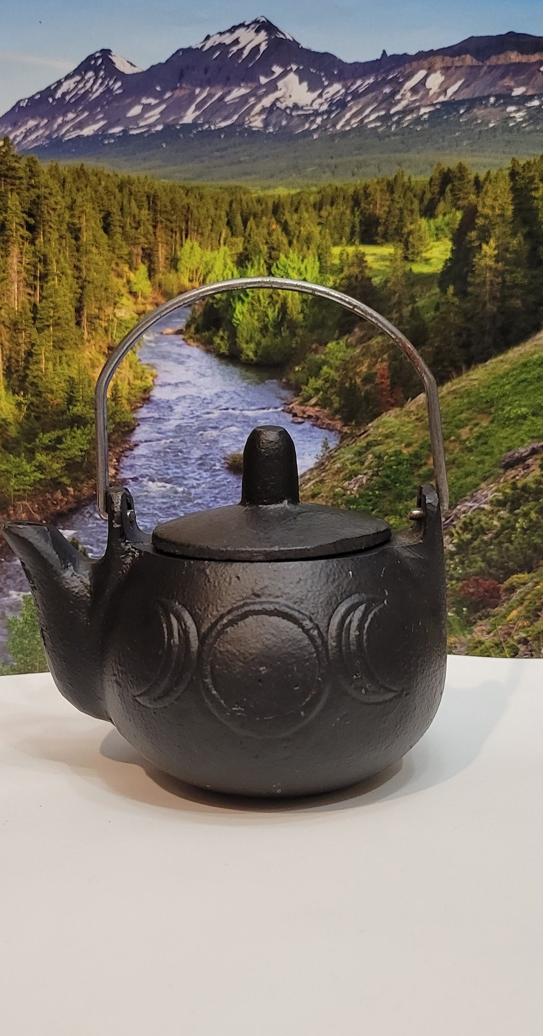 Cast Iron Kettle Witch Kettle Cauldron Triple Moon Goddess - Etsy