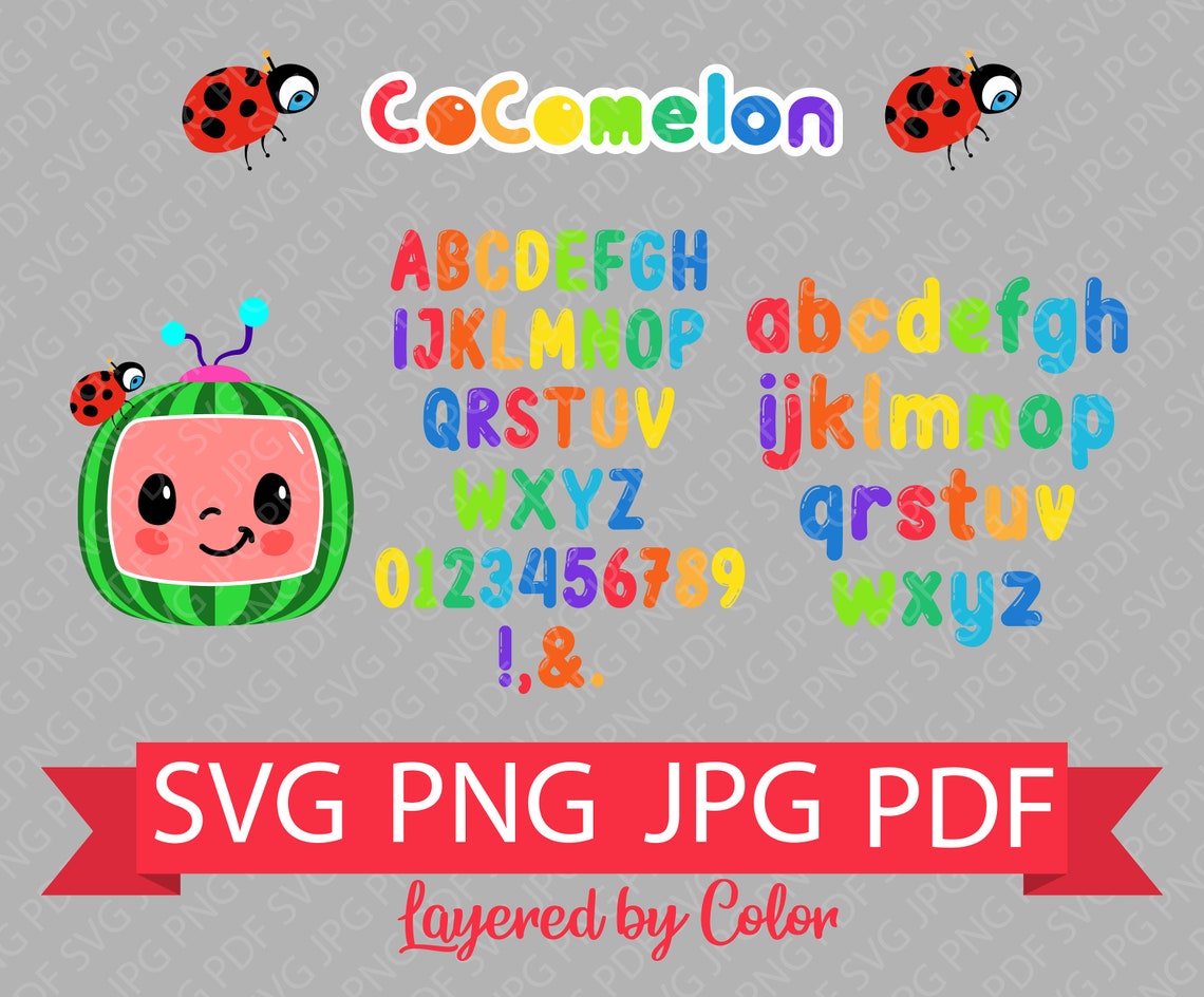 Cocomelon Logo Alphabet Bundle Text Letters Upper & Lower | Etsy