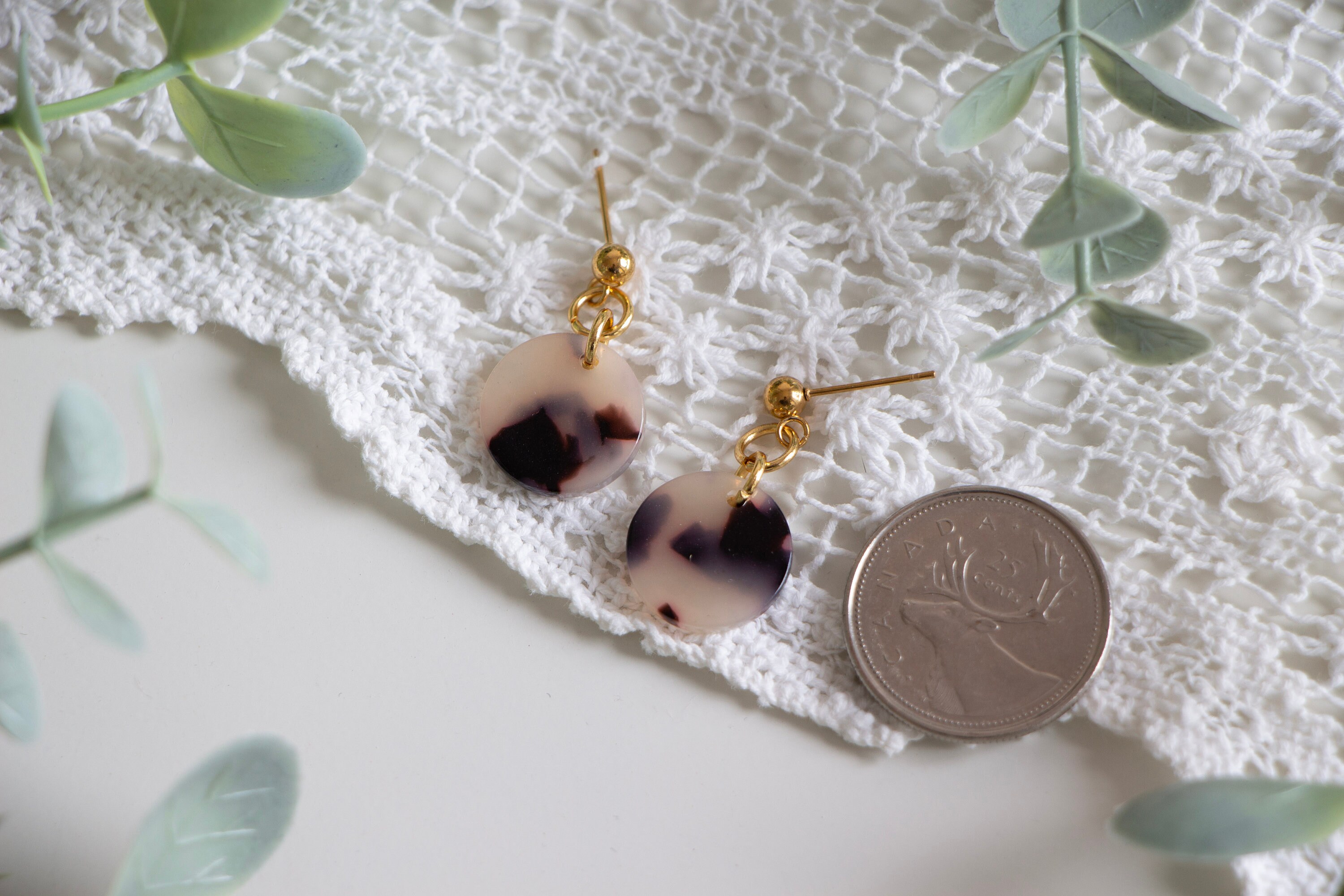 Tortoise Shell Circle Studs Resin Circle Earrings Resin - Etsy