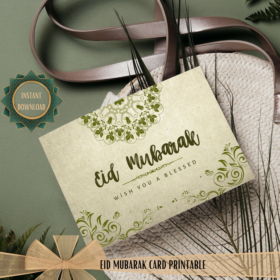 Eid Card Printable Eid Card Digital Eid Greeting Card Happy - Etsy