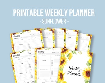 Sunflower Planner Organizer - Etsy
