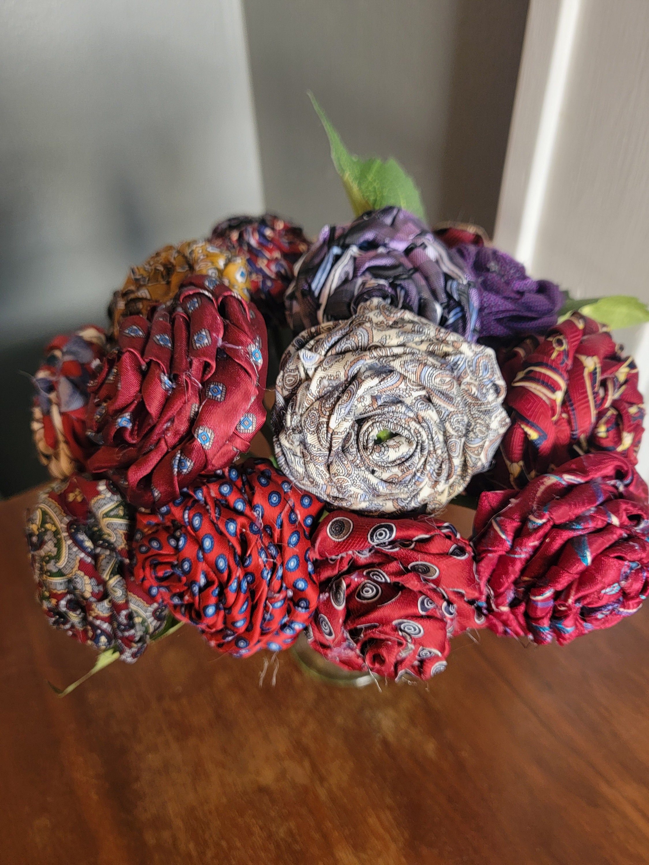 Custom Memorial Tie Flower: Unique Tribute on Pin or Stem - Etsy