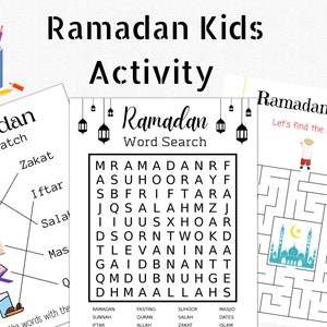 Ramadan Printable Activity for Kids, 3 Set - Etsy