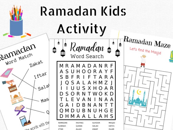 Ramadan Printable Activity for Kids 3 Set | Etsy