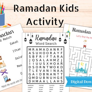 Ramadan Printable Activity for Kids, 3 Set - Etsy