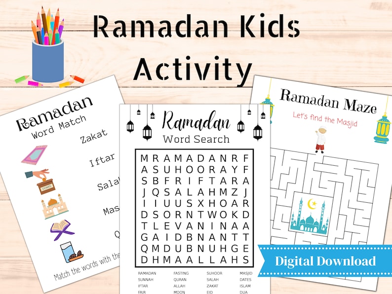 Ramadan Printable Activity for Kids, 3 Set - Etsy