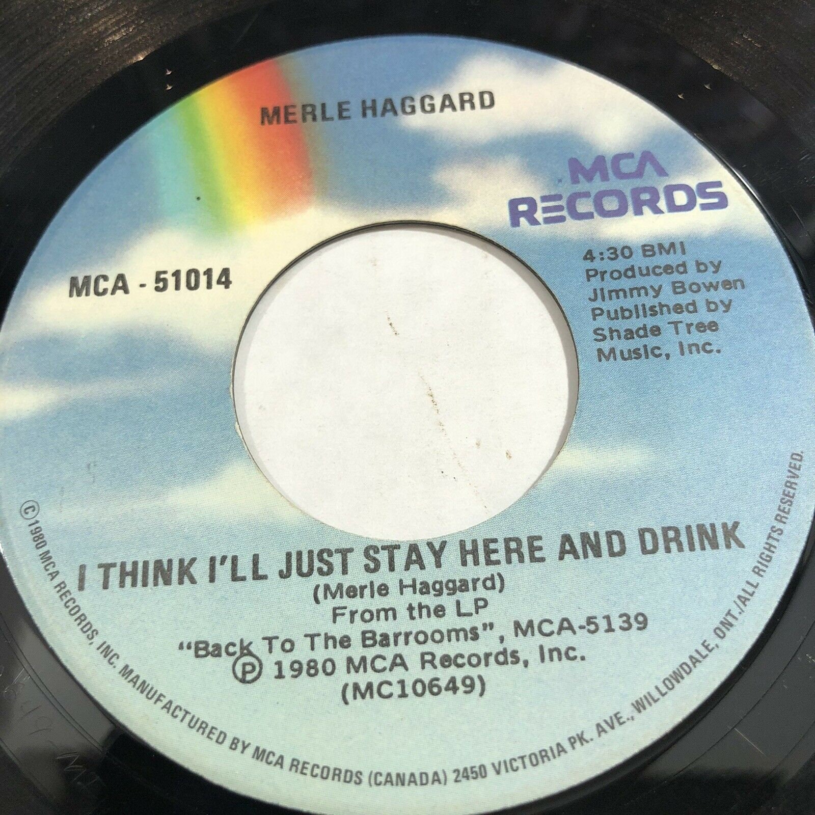 Merle Haggard I Think Ill Just Stay Here And Drink Mca51014 Vg Etsy