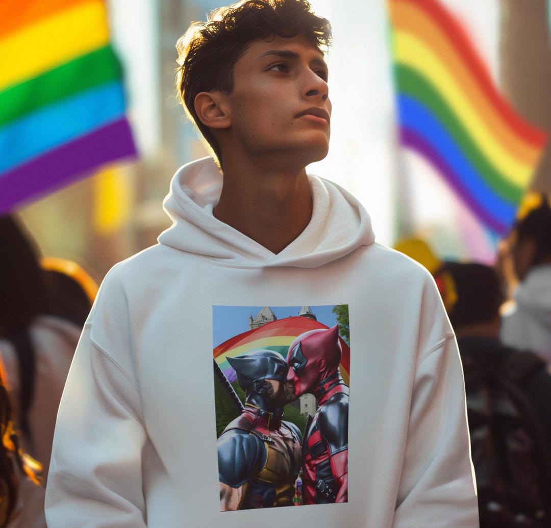 Superhero Gay Pride Kiss Heavy Blend™ Hooded Sweatshirt - Etsy