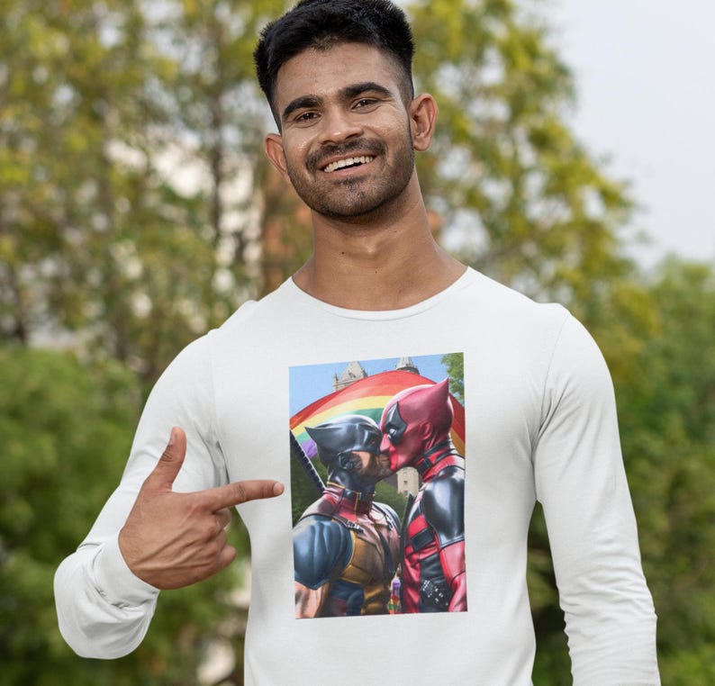 Superhero Gay Pride Kiss Ultra Cotton Long Sleeve T-shirt - Etsy