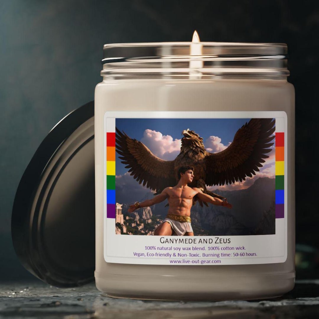 Ganymede and Zeus Scented Soy Candle - Ancient Greek Gay Mythology, 9oz ...