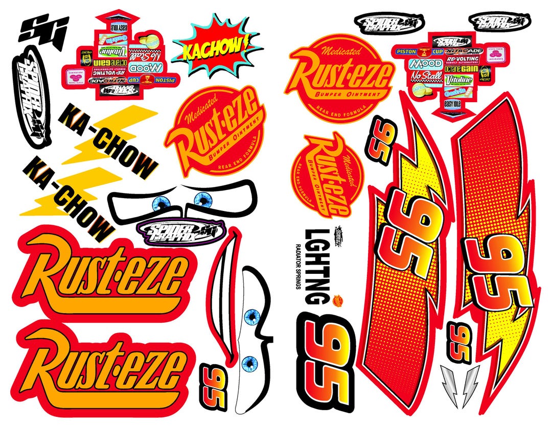 Paquete de calcomanías de Rayo McQueen de 8,5" x 11" - Etsy España