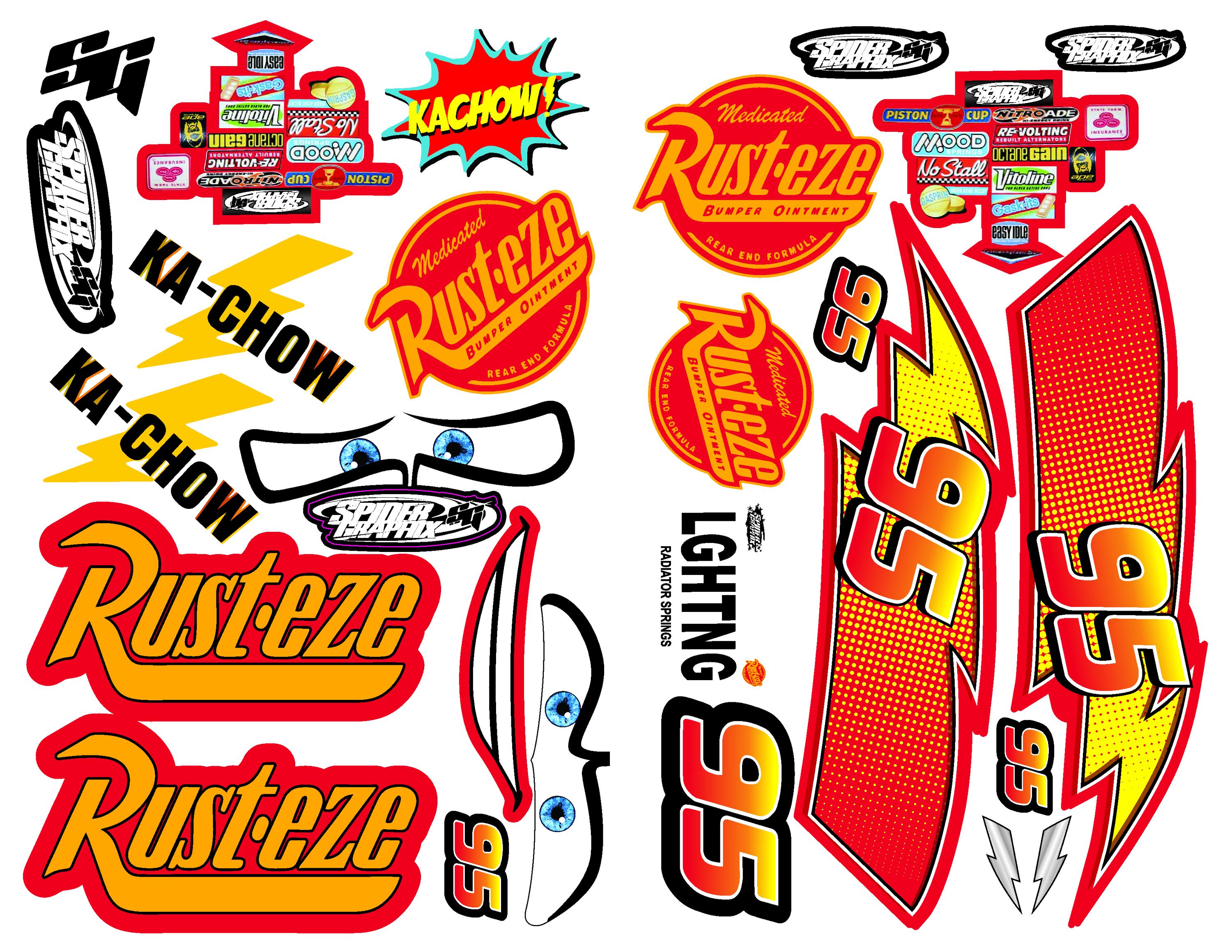 8.5"x11" Lightning Mcqueen Decal Package - Etsy