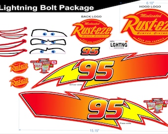 Lightning Mcqueen Decals 60" - Etsy UK