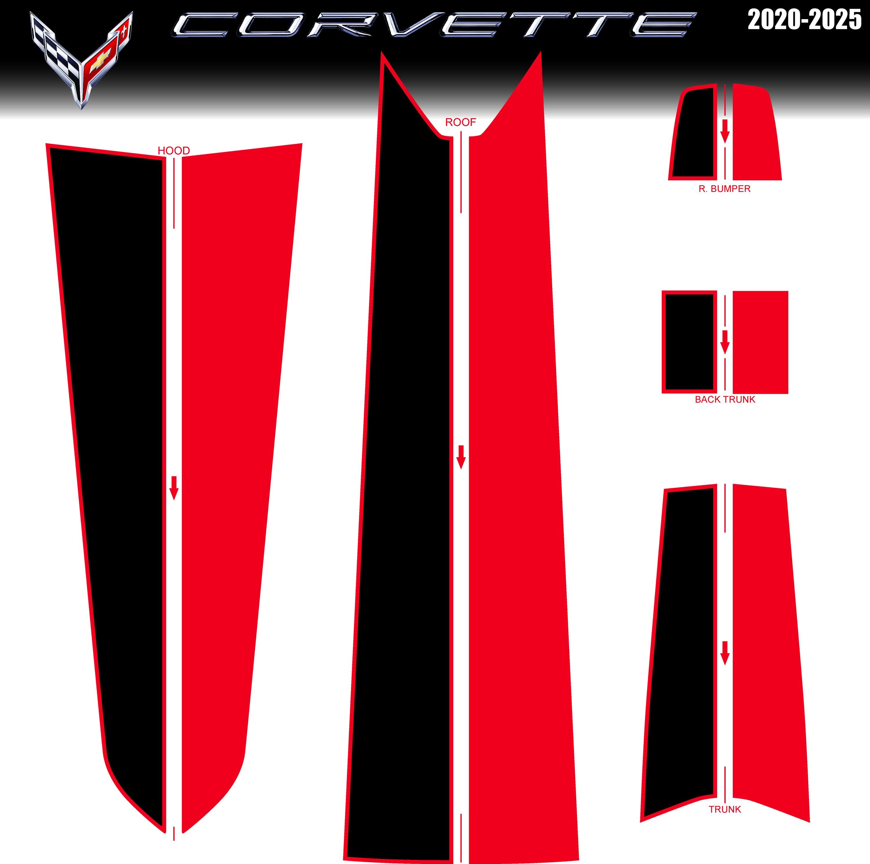 C8 Corvette Stripes - Template Download - Etsy