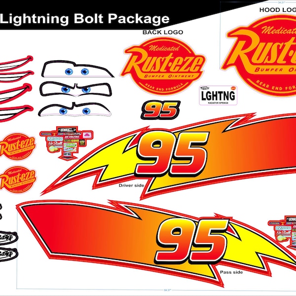 Lightning Mcqueen Decal Stickers - Etsy