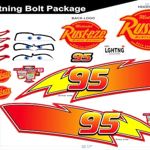 Lightning Mcqueen Decals 30" - Etsy