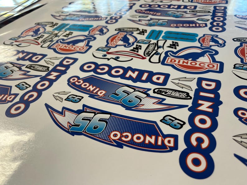 Lightning Mcqueen Dinoco Sticker Sheet – Peel & Stick Fun! - Etsy