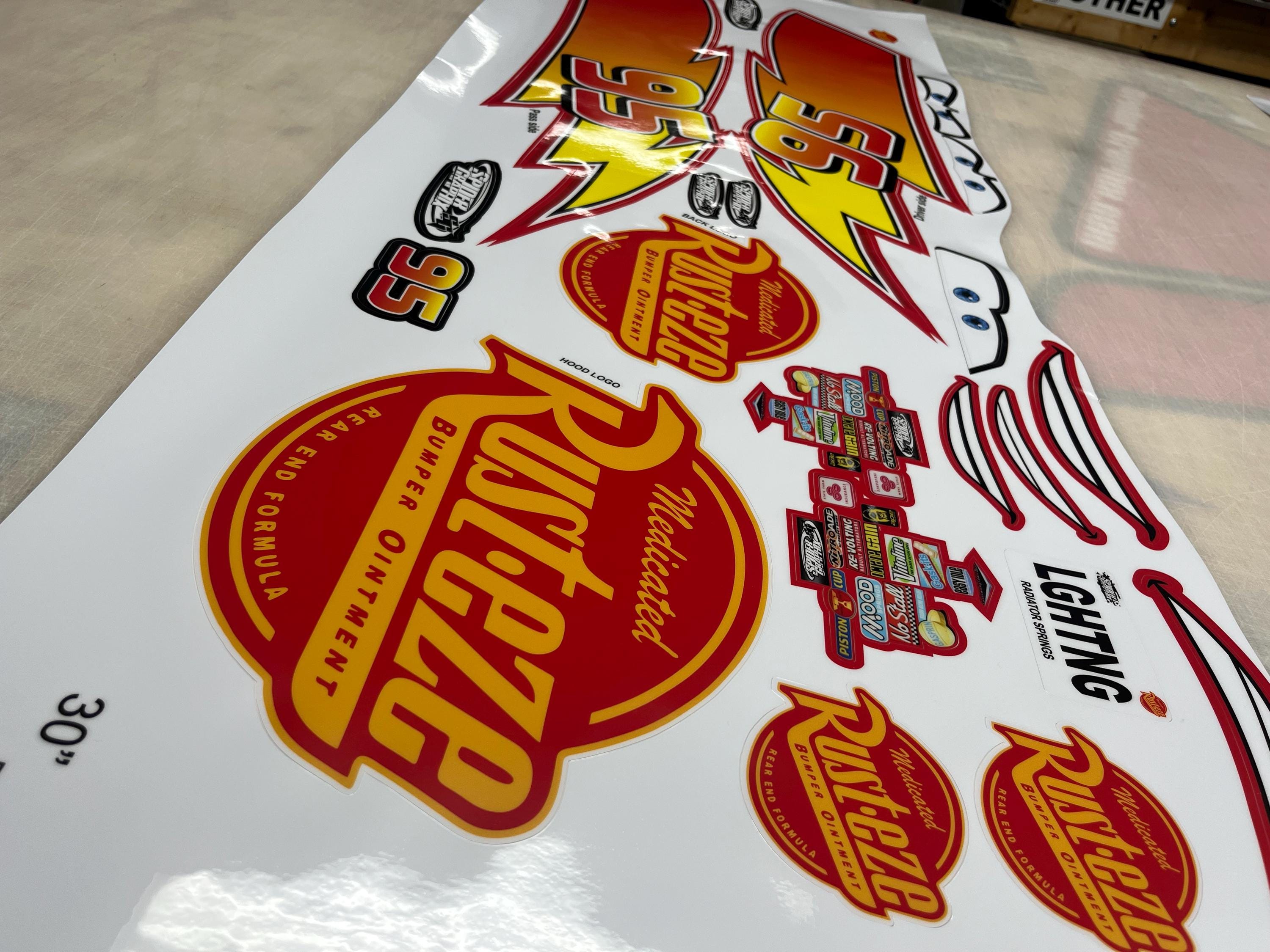 Lightning Mcqueen Decals 30" - Etsy