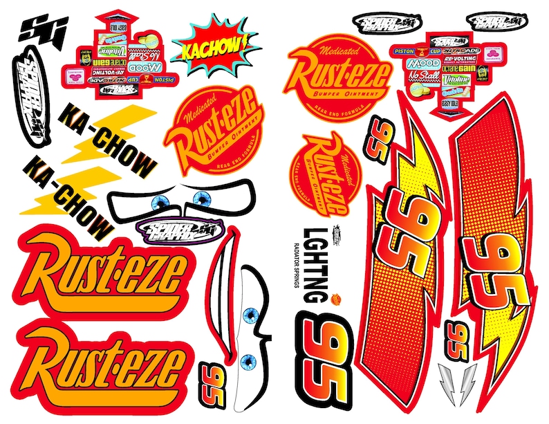8.5"x11" Lightning Mcqueen Decal Package - Etsy