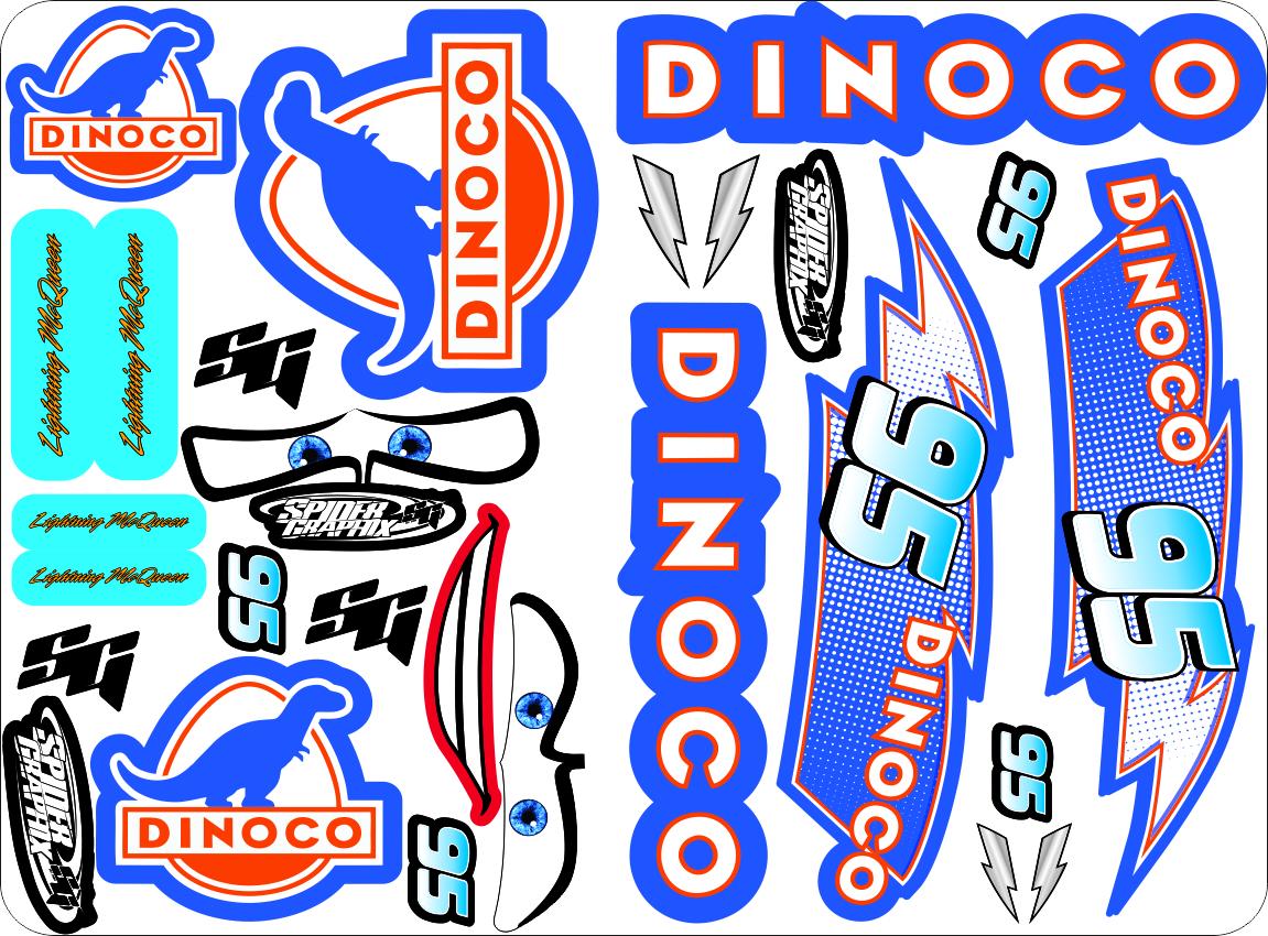 Lightning Mcqueen Dinoco Sticker Sheet – Peel & Stick Fun! - Etsy
