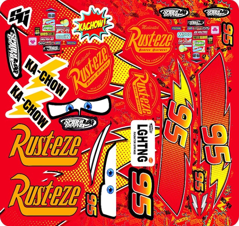 Ka-chow! Lightning Mcqueen Sticker Sheet – Peel & Stick Fun! - Etsy