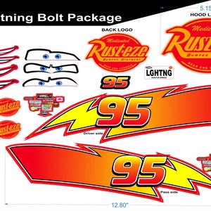 Lightning Mcqueen Decals 12" - Etsy