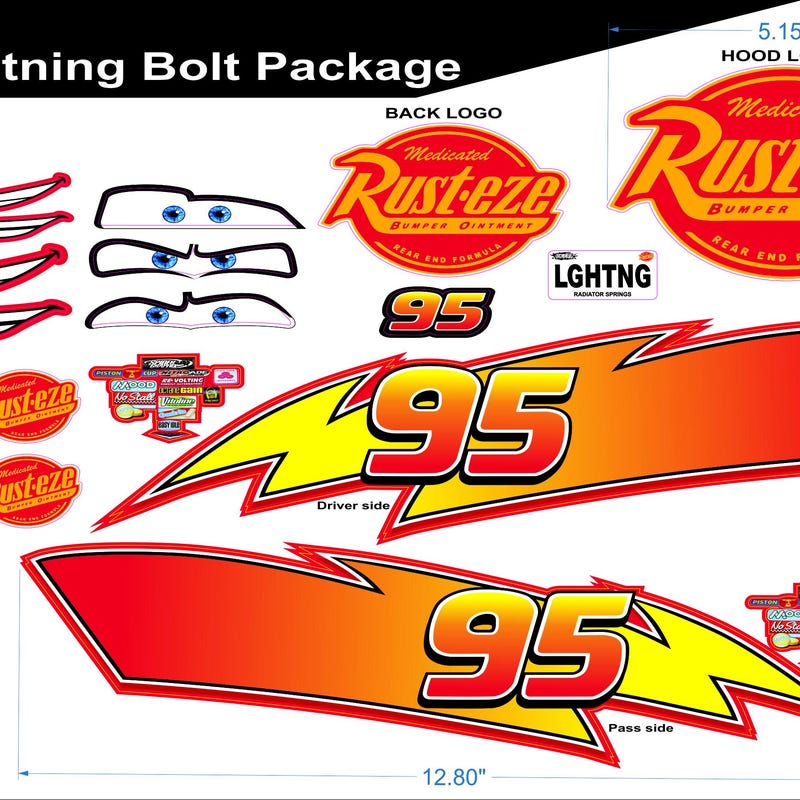 Lightning Mcqueen Decal Stickers - Etsy