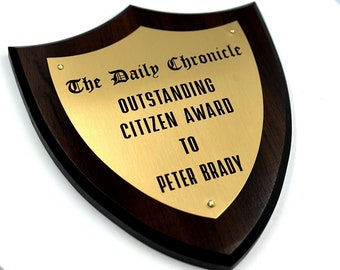 Personalized Engraved Trophy Plaque Award Walnut / Cherry Trophy Plaque ...