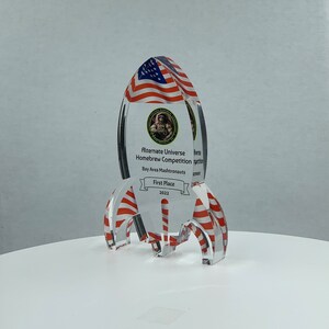 Rocket Trophy / USA Flag Themed Trophy / STEM Award / NASA Space Trophy ...